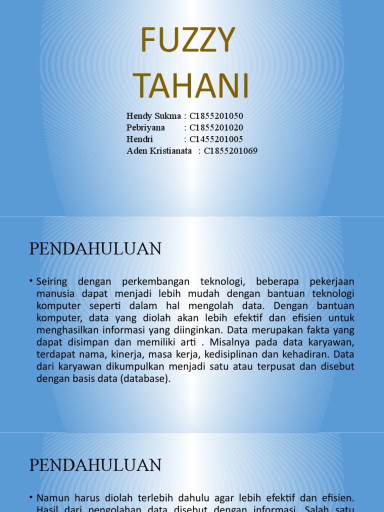 Fuzzy Tahani untuk Seleksi Karyawan | PDF
