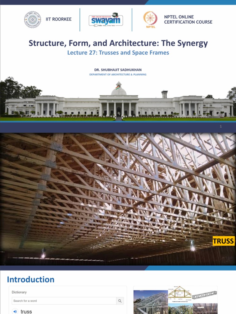 Trusses and Space Frames Structures | PDF | Truss | Components