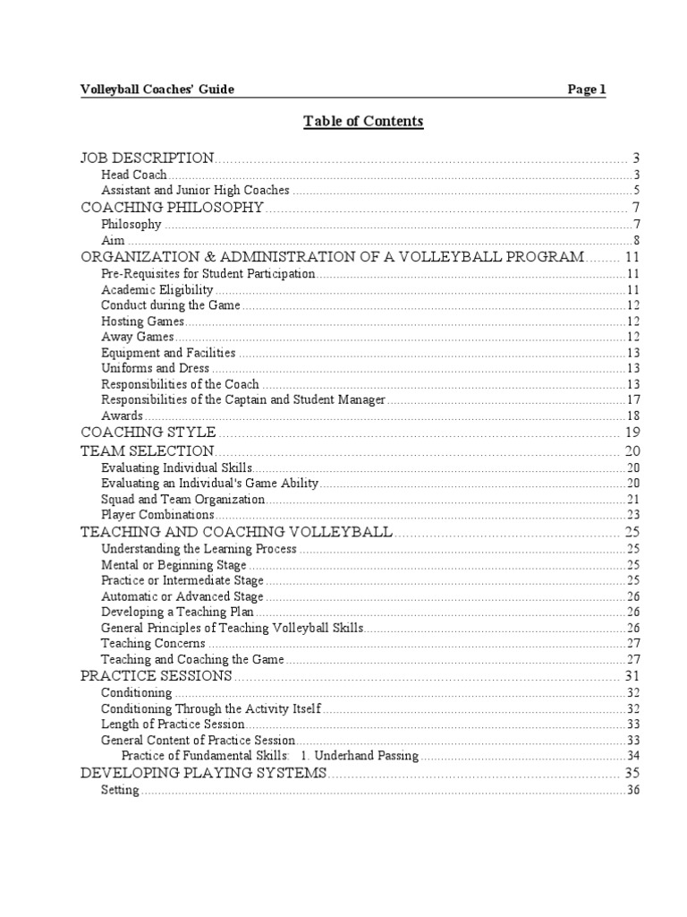 Volleyball Coaches' Handbook Overview | PDF | Sports | Teachers