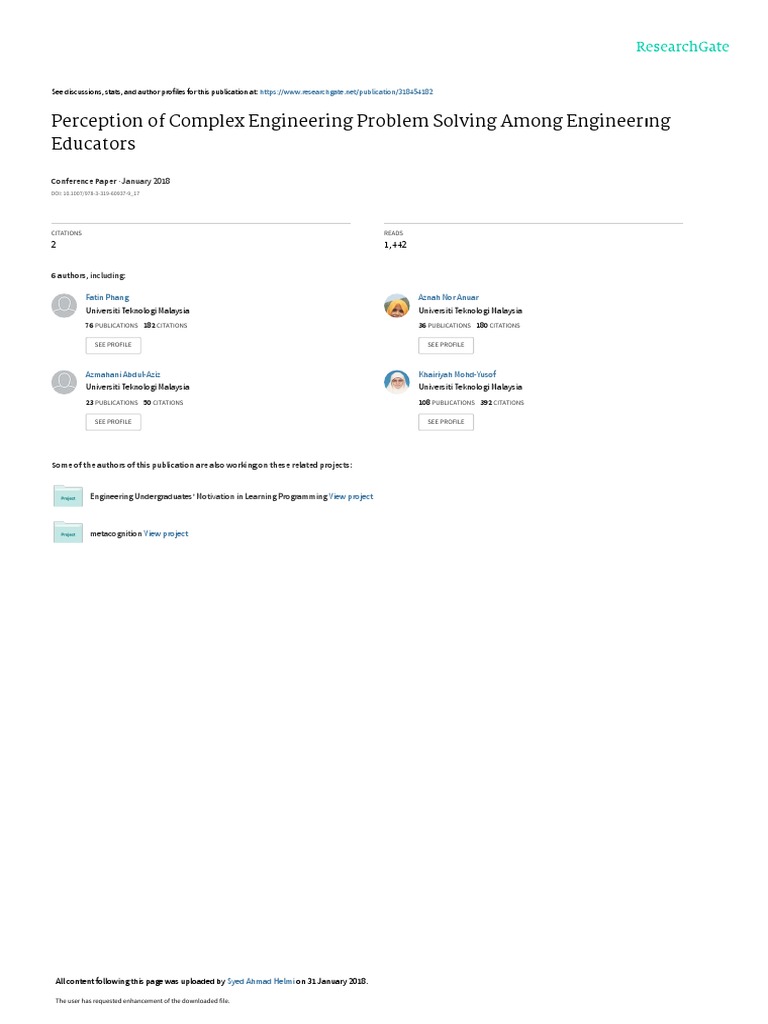 Complex Engineering Problem | PDF | Educational Assessment ...