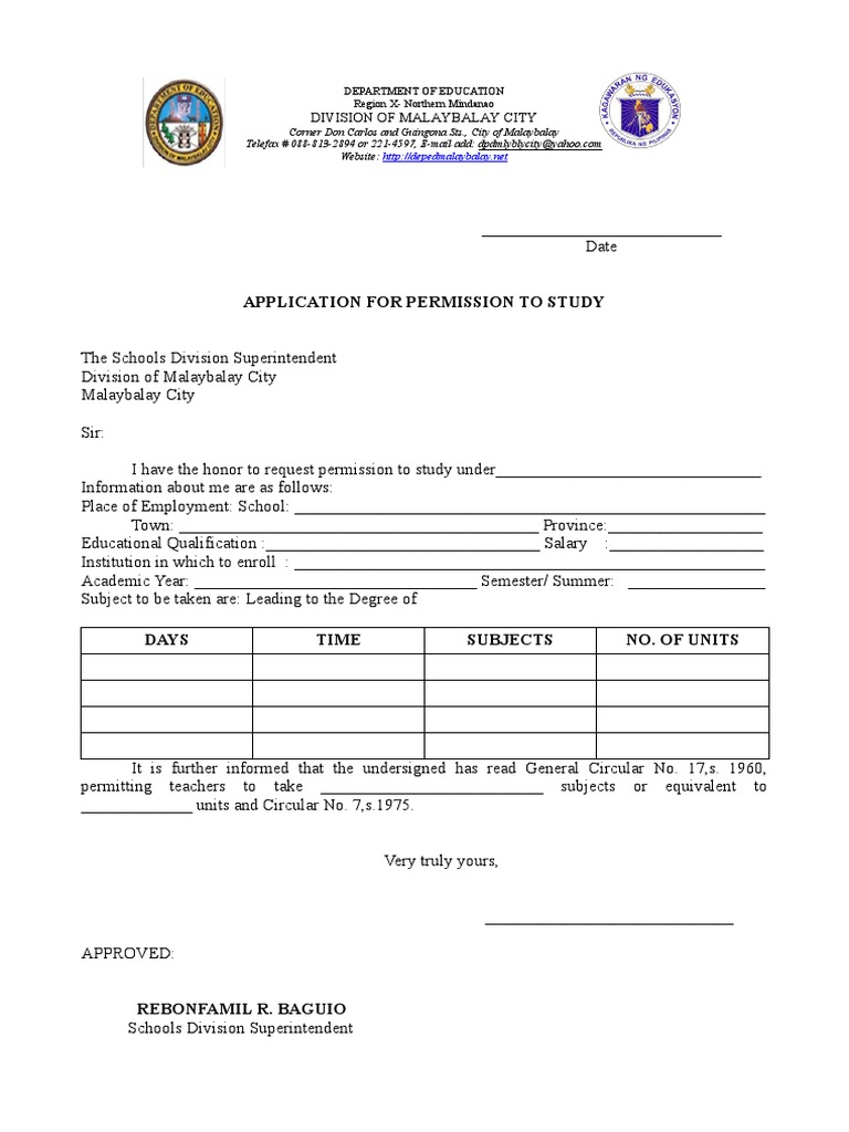 Application Permit To Study | PDF