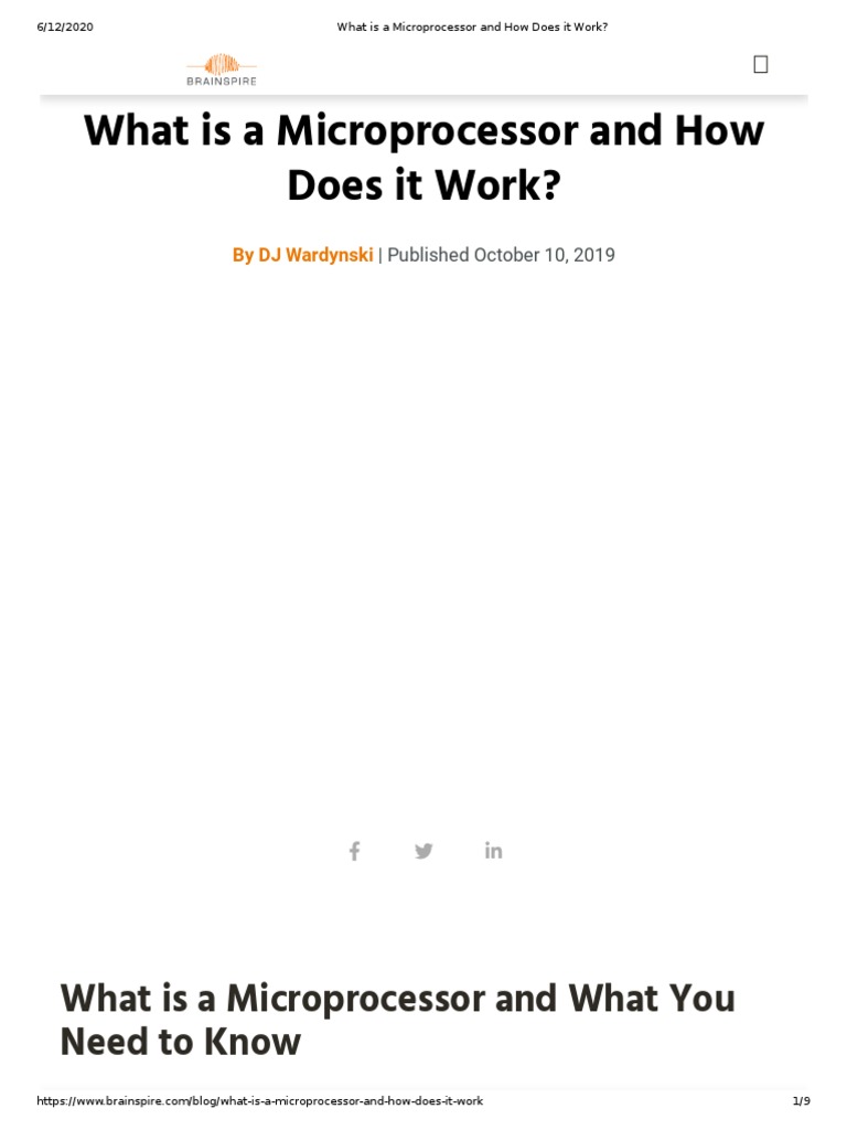 What Is A Microprocessor and How Does It Work - PDF | PDF | Central ...