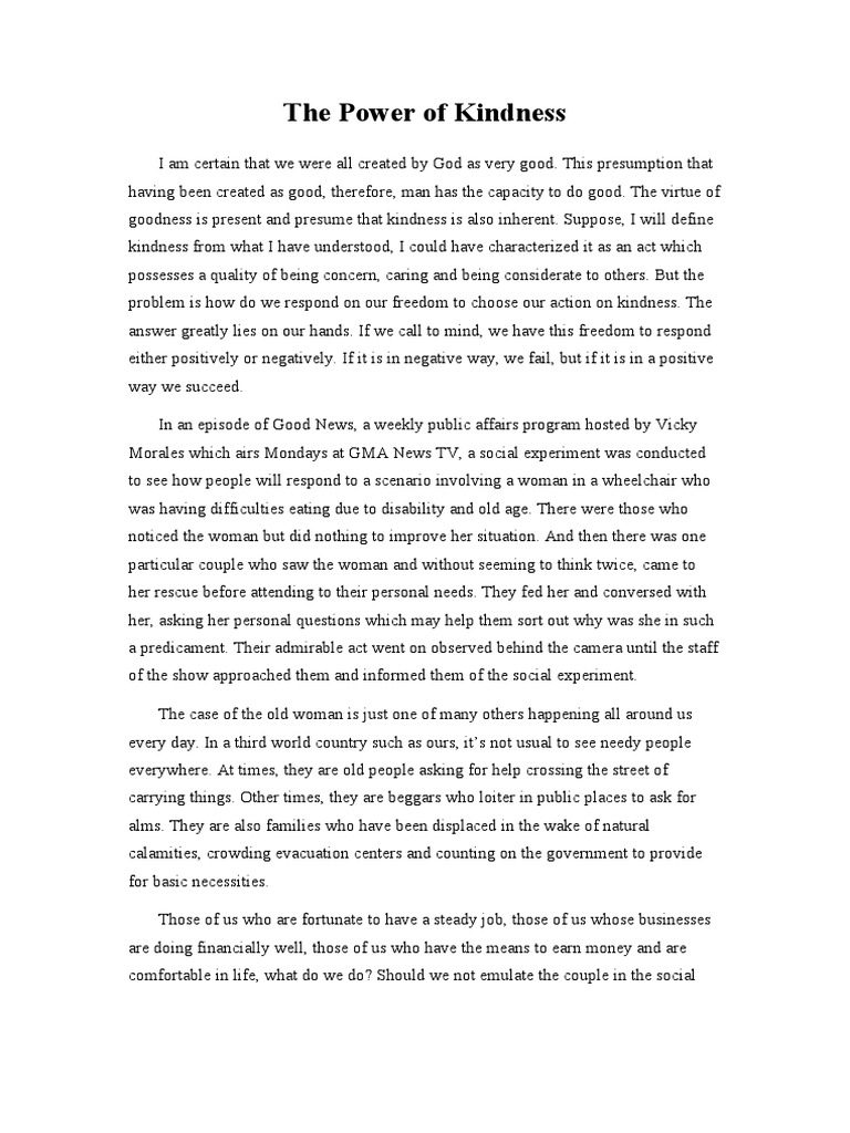 The Power of Kindness | PDF | Sympathy | Mind