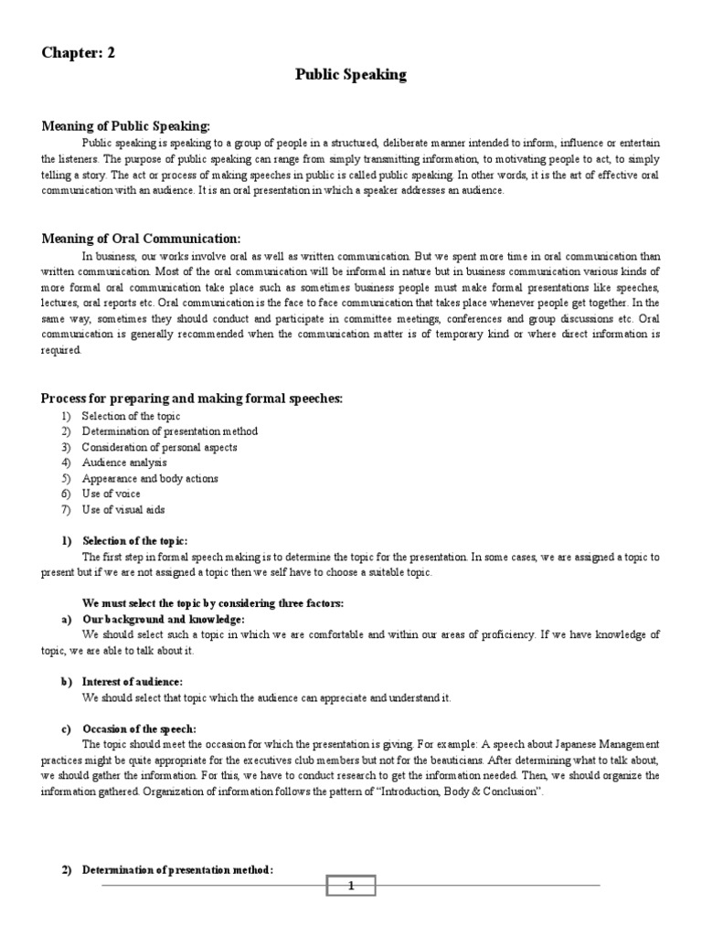 Public Speaking | PDF | Speech | Public Speaking