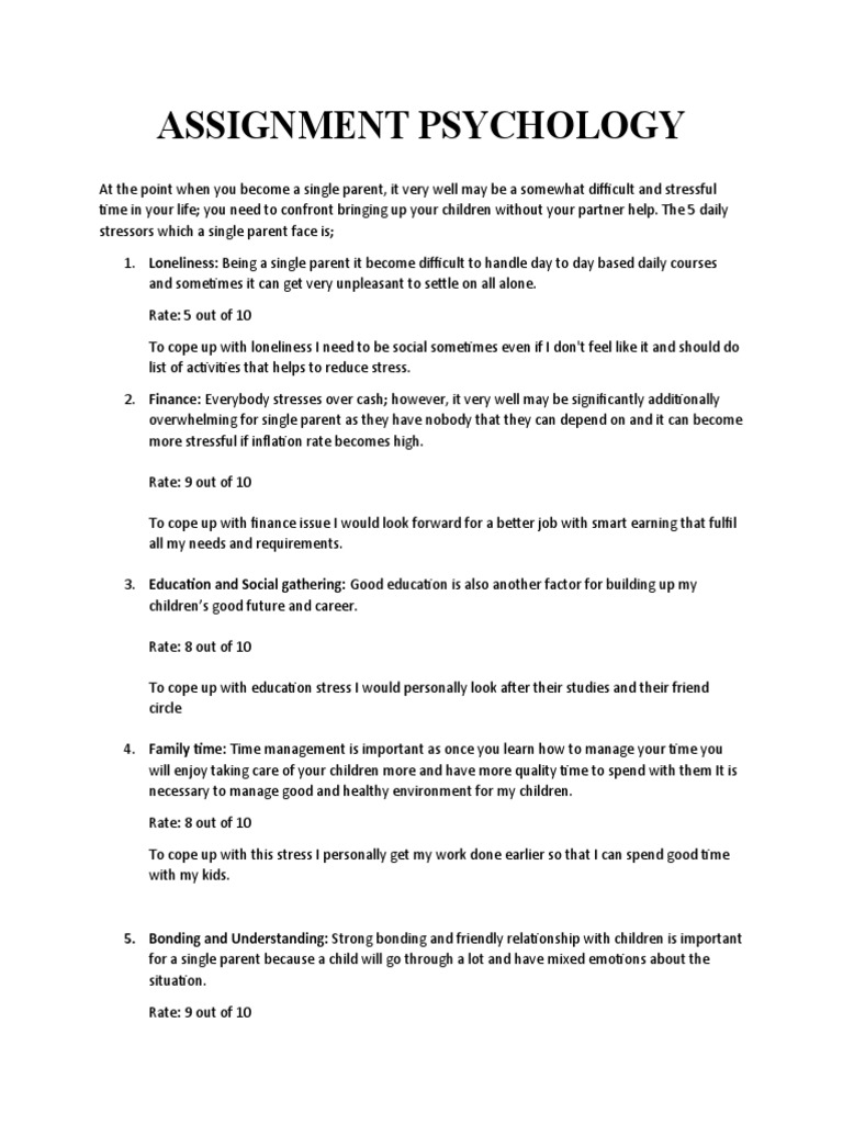 Assignment Stress and Coping | PDF