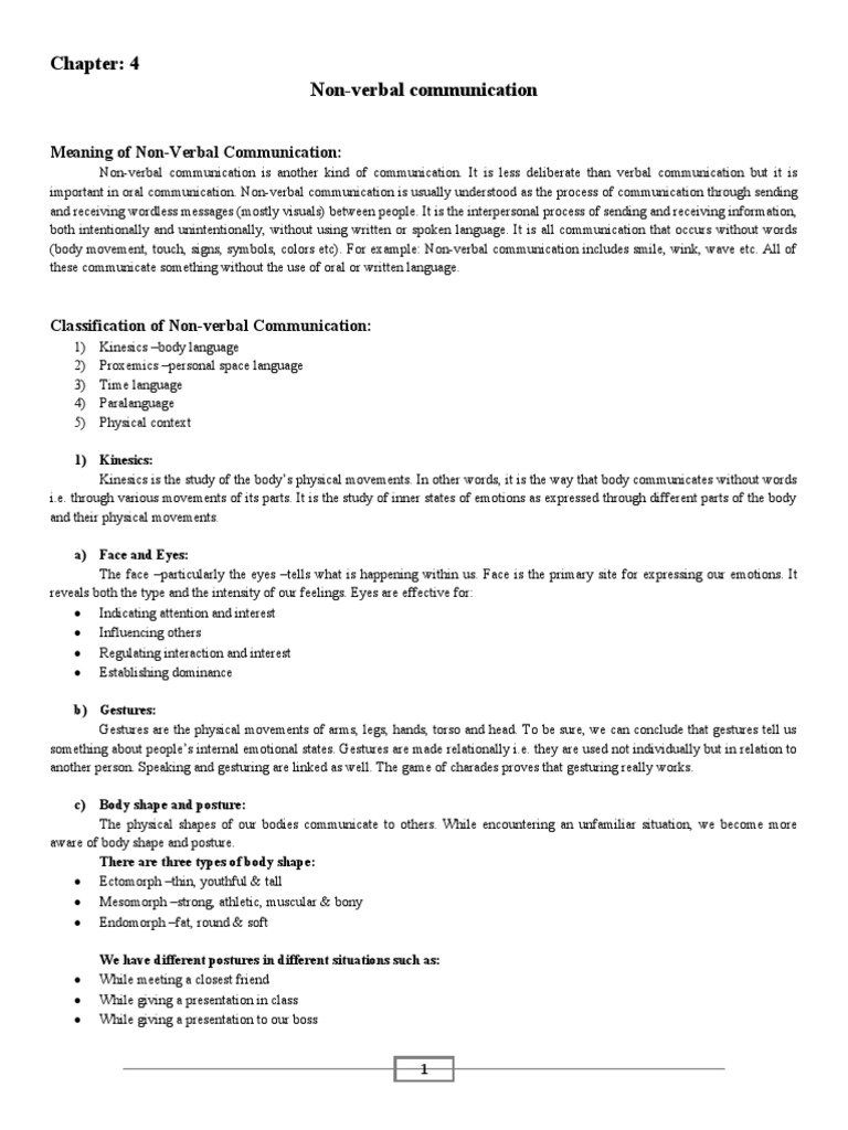 Non-Verbal Communication | PDF | Nonverbal Communication | Gesture