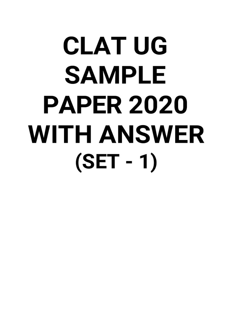 CLAT Sample Paper 2020 Set 1 | PDF | Swine Influenza | Influenza