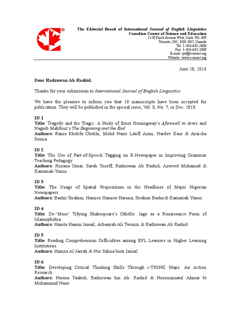 Sample of Acceptance Letter | PDF | Learning | Communication