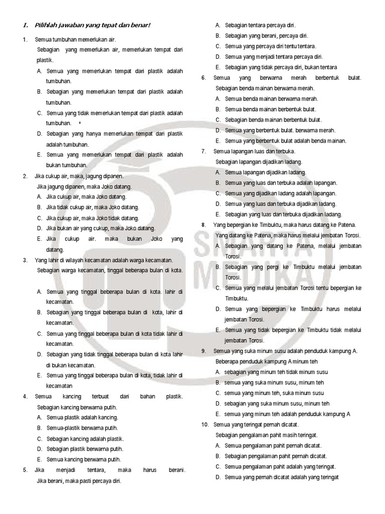 Soal Latihan Tpa 1-1 PDF | PDF