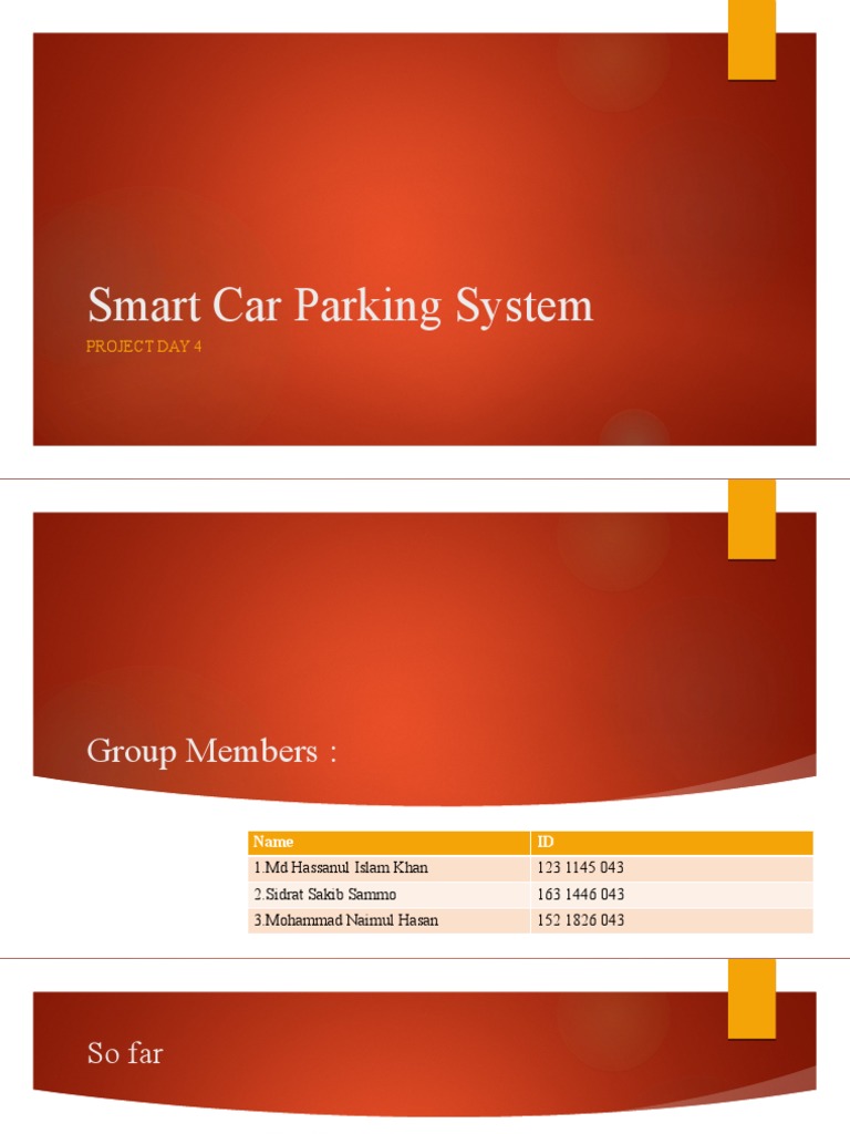Smart Car Parking System: Project Day 4 | PDF | Servomechanism | Infrared