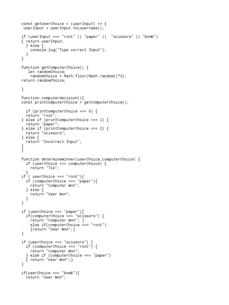 ROck Paper Scissors | PDF