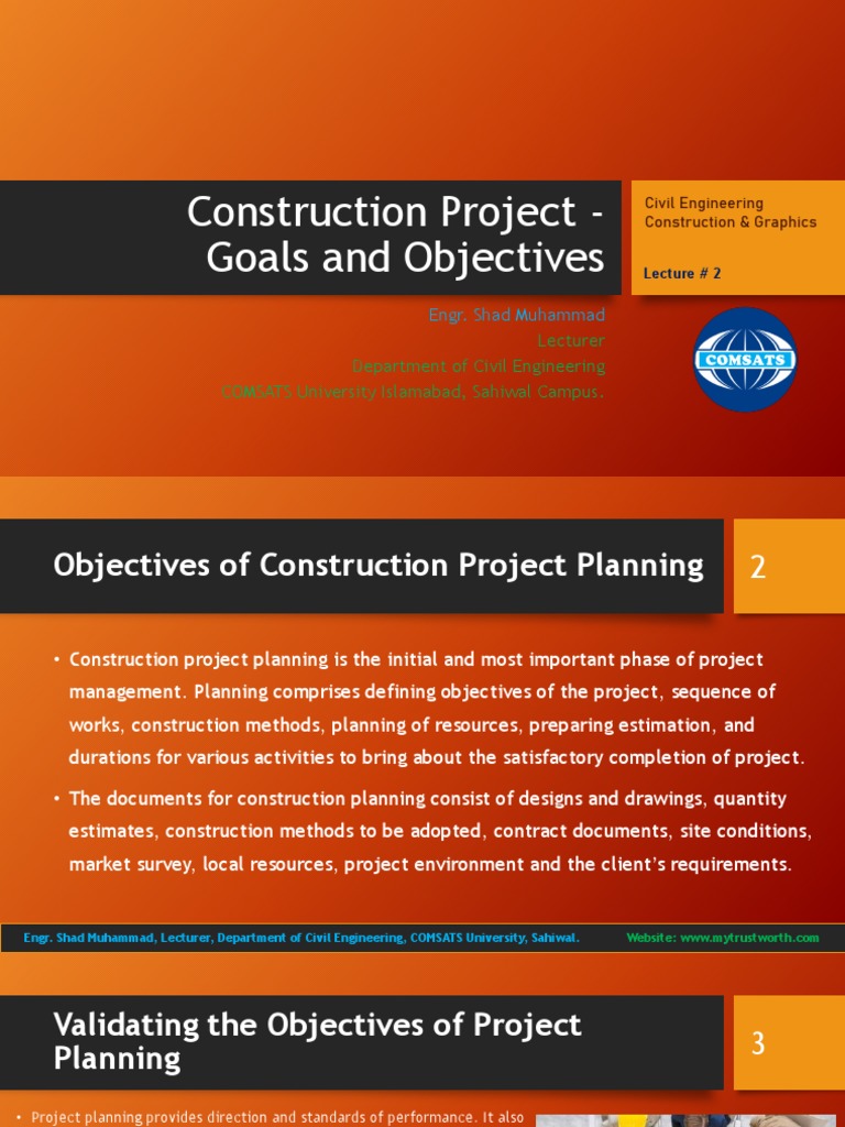 Lecture 2 Construction Project Goals and Objectives | PDF | Business ...