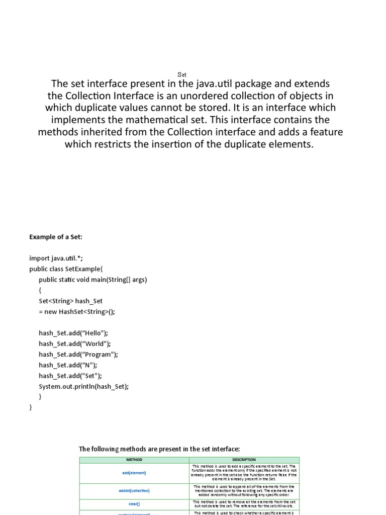 Set, List, Map Presentation | PDF | Method (Computer Programming ...
