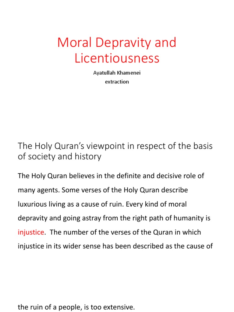 Moral Depravity and Licentiousness | PDF | Morality | Value (Ethics)