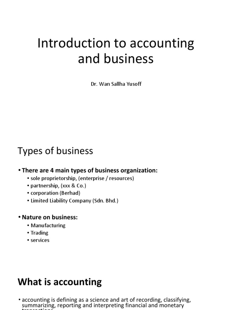 c1 Introduction To Accounting | PDF | Accounting | Financial Economics