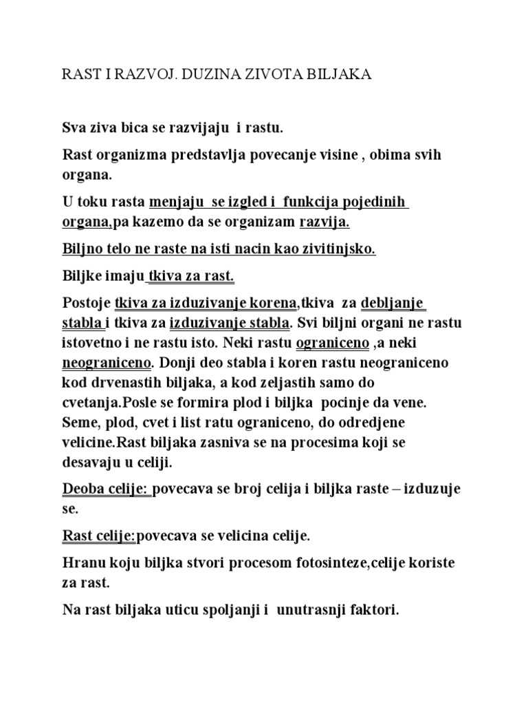 Rast I Razvoj | PDF