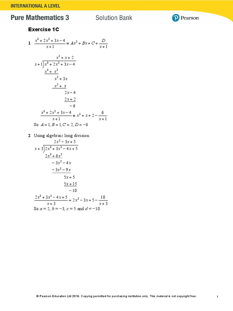 Ial Maths p3 Ex1c | PDF | Algebra | Teaching Mathematics