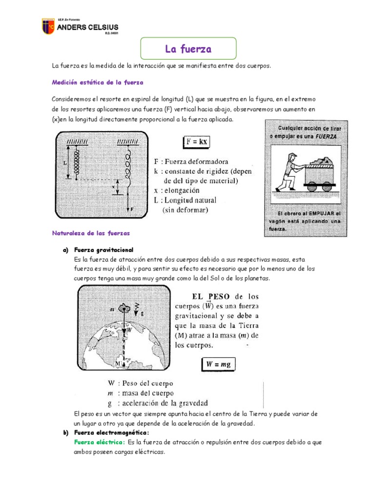 Tipos de Fuerza y su Medición | PDF