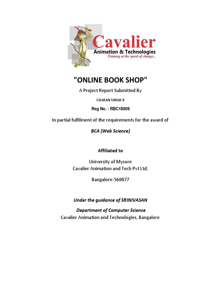 "Online Book Shop": A Project Report Submitted by | PDF
