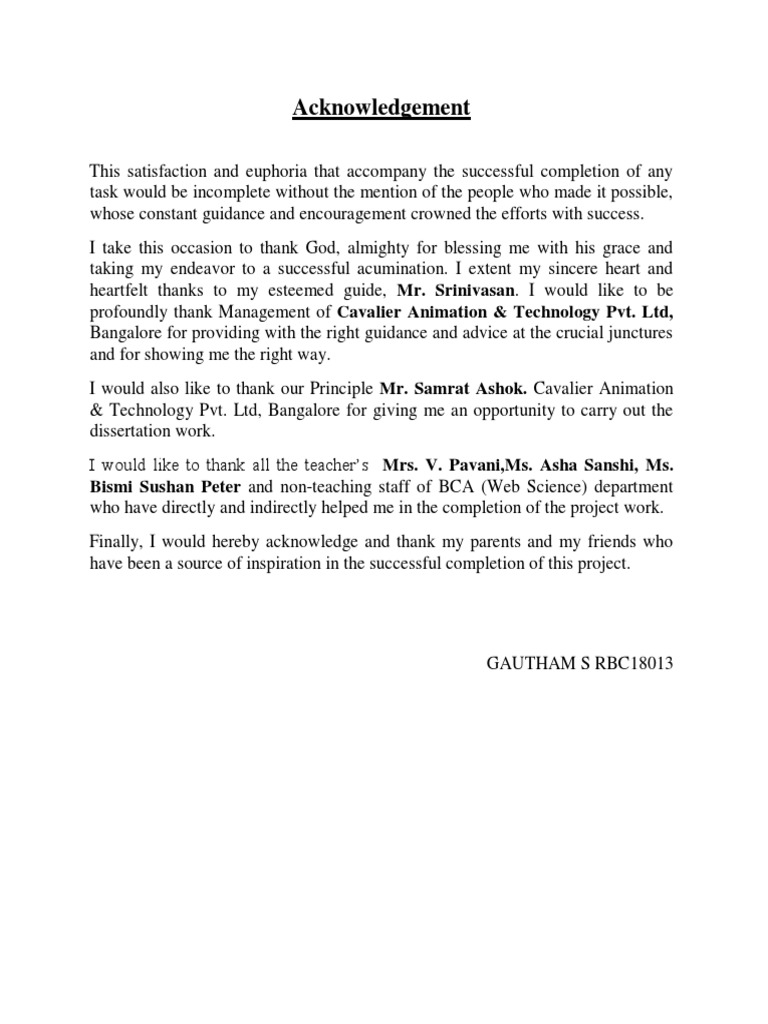 Acknowledgement AND Abstract | PDF