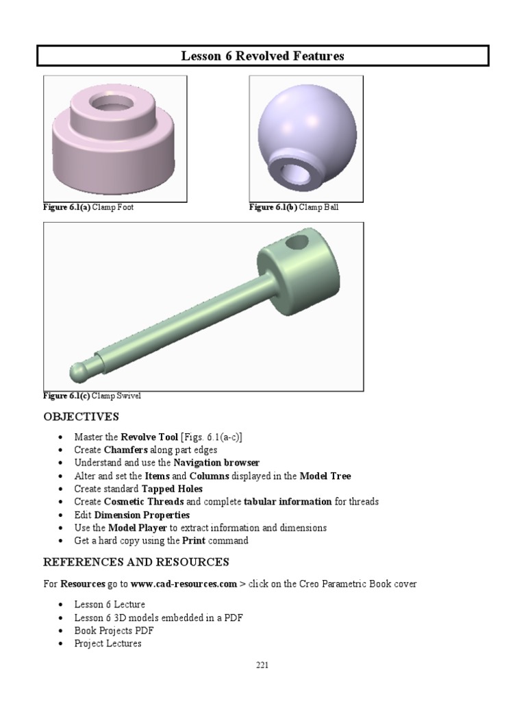 Revolved Features & Creo Parametric Guide | PDF | Directory (Computing) | Double Click
