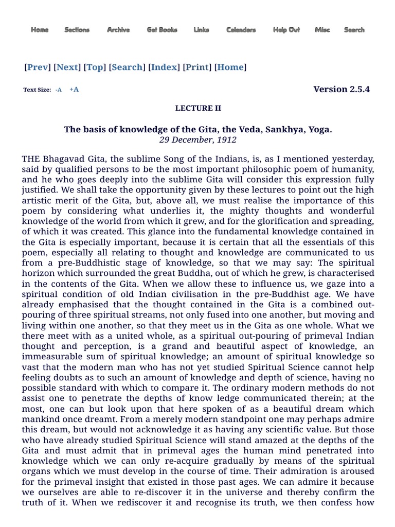 Bhagavad Gita - Paul - Lecture II - The Basis of Knowledge of The Gita ...