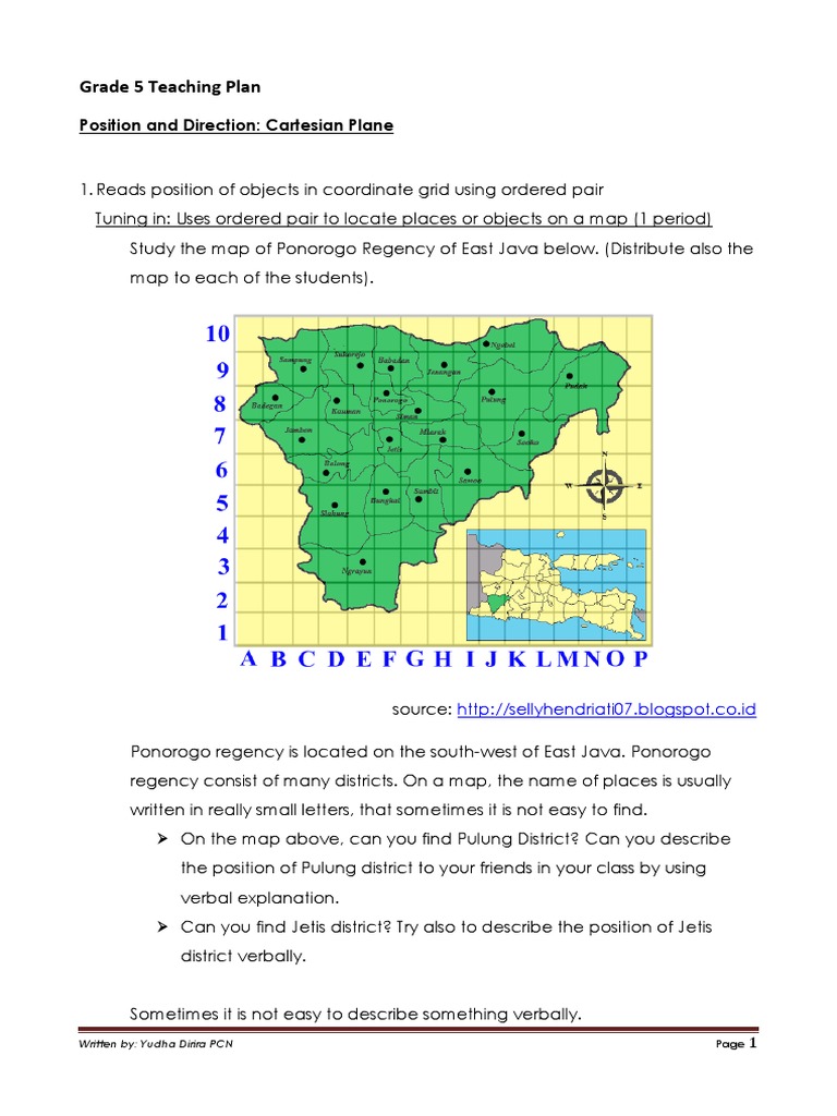 Locating Positions on a Map: Understanding Ordered Pairs and Cartesian ...