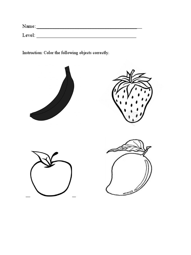 Color Objects Activity Sheet | PDF