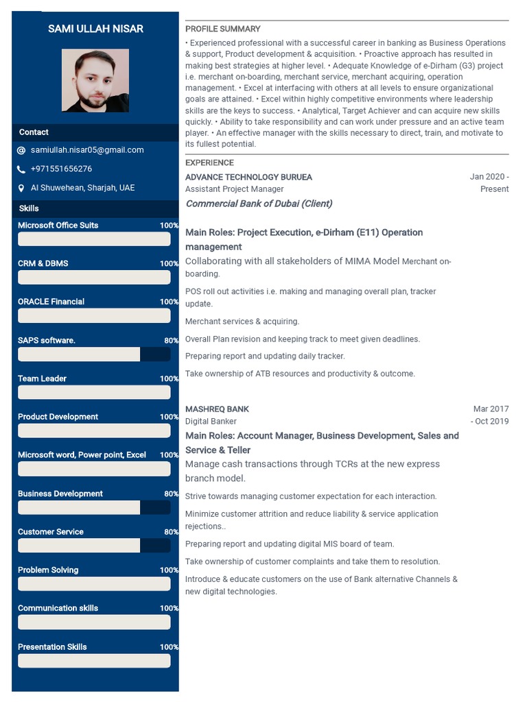 CV Sample With Signature | PDF | United Arab Emirates | Databases