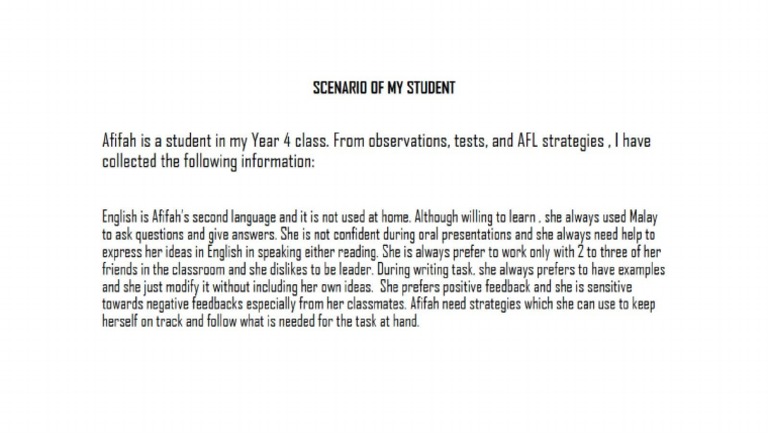 Student Scenario Analysis Guide | PDF
