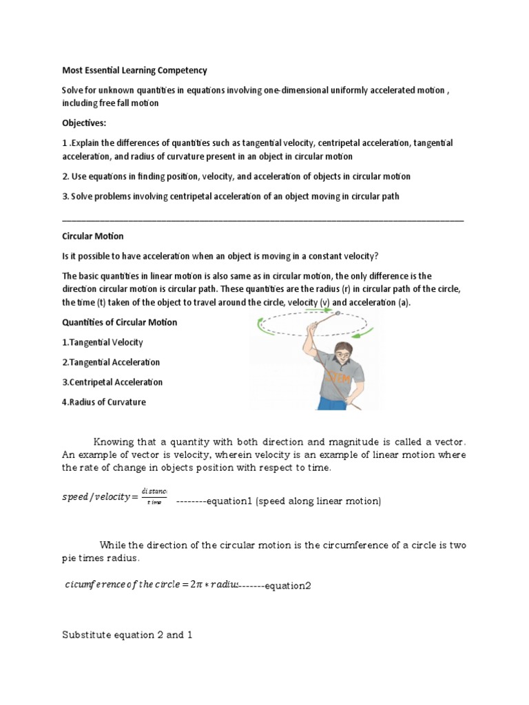 Most Essential Learning Competency | Download Free PDF | Acceleration | Speed