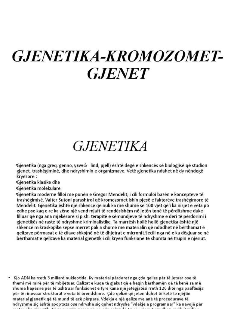 Gjenetika Kromozomet | PDF