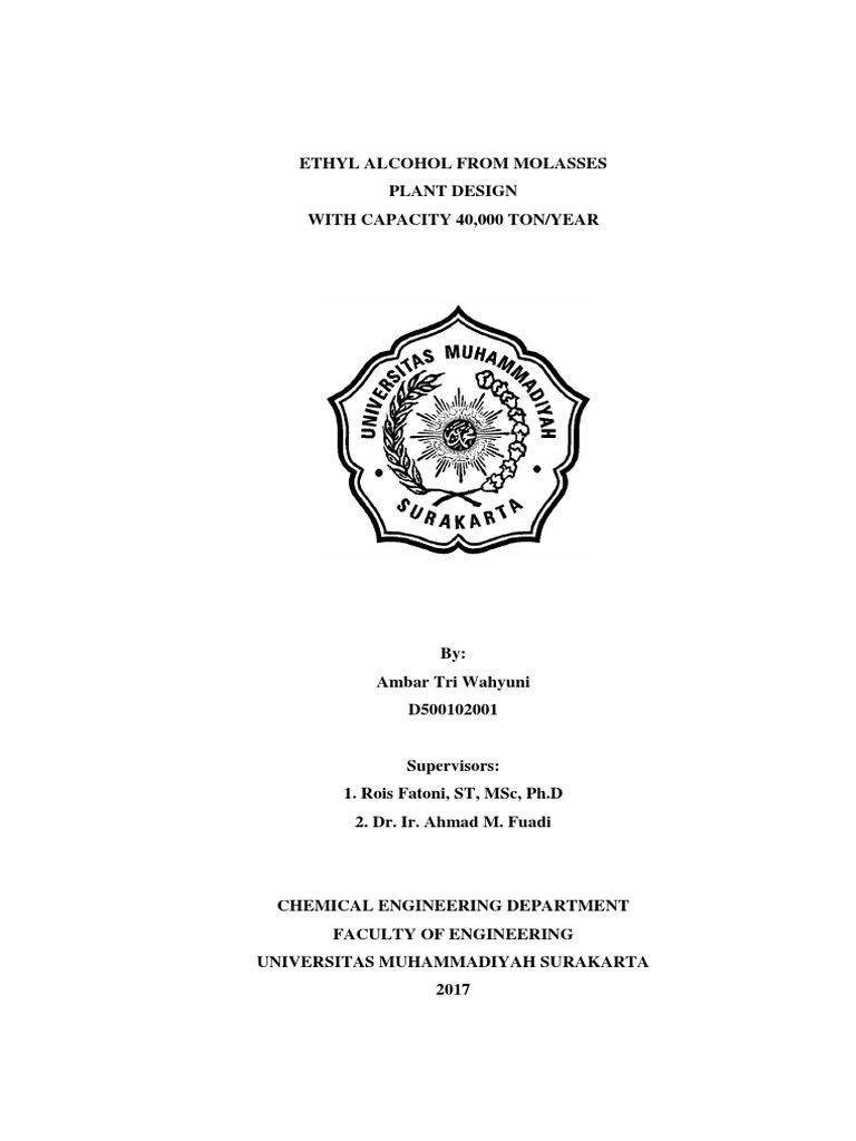 Ethyl Alcohol Plant Design for 40,000 Tons/Year | PDF | Ethanol | Fuels