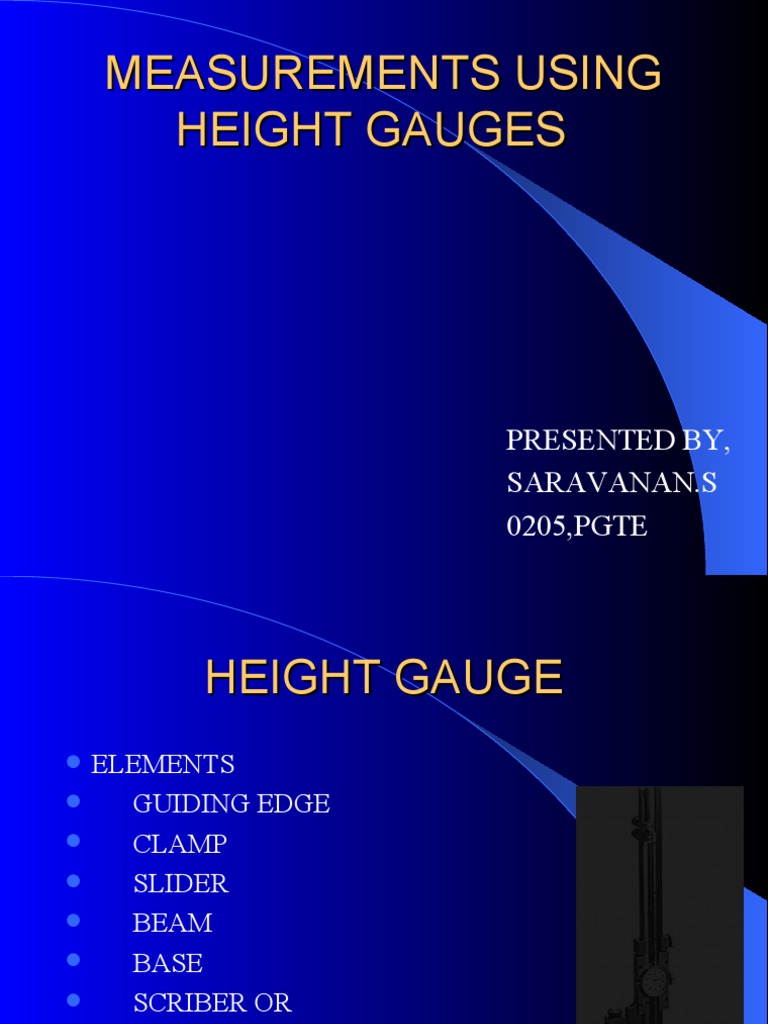 Height Gauge Measurement Overview | PDF