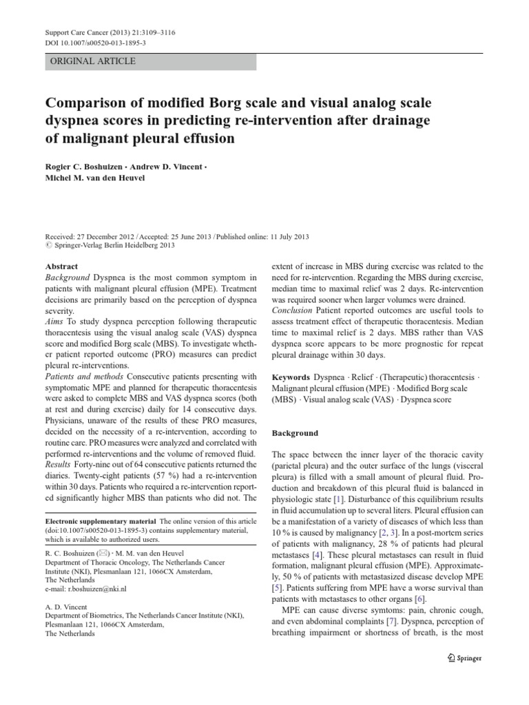 Comparison of Modified Borg Scale and Visual Analog Scale Dyspnea ...
