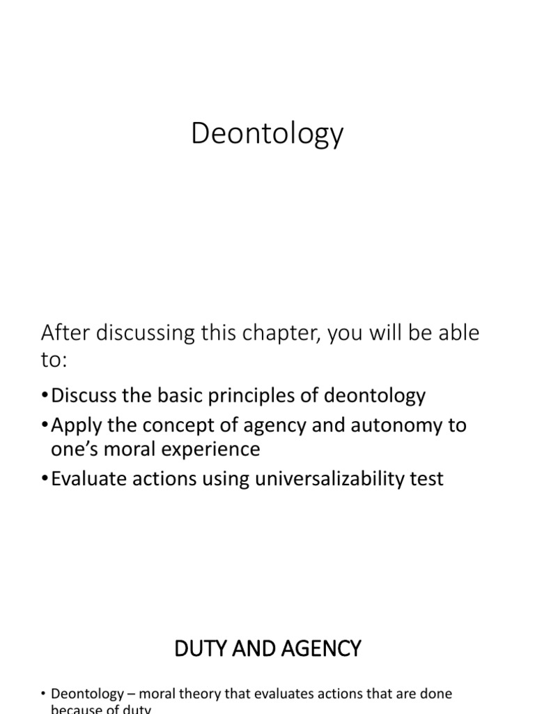 8 Deontology | PDF | Autonomy | Reason