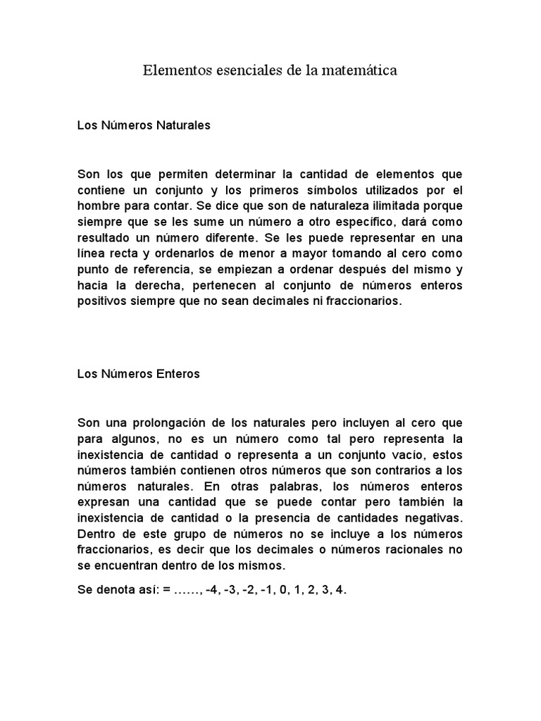 Elementos Esenciales de La Matemática | PDF | Artes del Lenguaje y ...