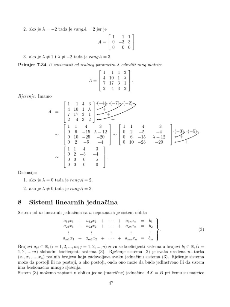 Sistemi Jednačina | PDF