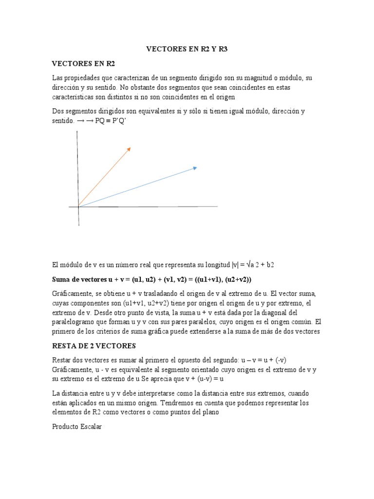 Vectores en R2 y R3 | PDF | Vector Euclidiano | Sistema de coordenadas ...