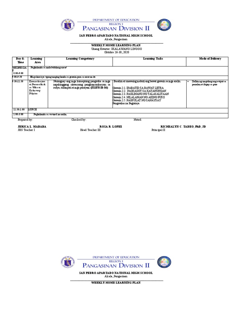 WHLP KPWKP at Pfla Week 2 | PDF