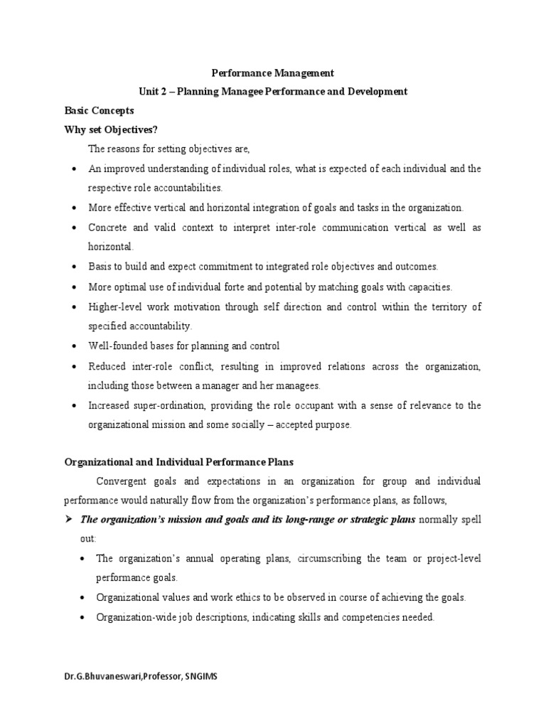 Performance Management Unit 2 | PDF | Goal Setting | Goal