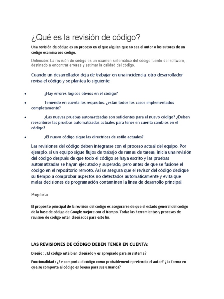 Que Es Revision de Codigo | PDF | Toma de decisiones por consenso ...