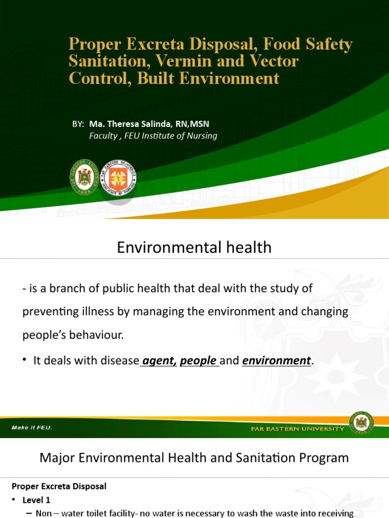 Proper Excreta Disposal, Food Safety Sanitation-Video Lec | PDF ...