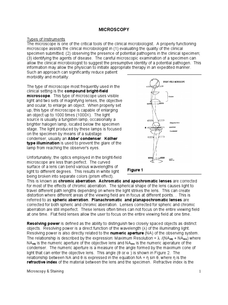 Microscopy & Staining 1 | PDF | Microscopy | Angular Resolution