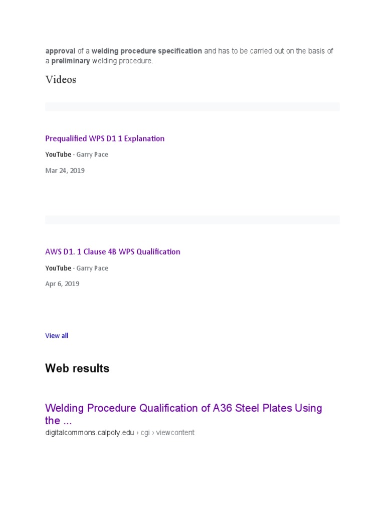 Pre Approved Wps | PDF | Welding | Construction