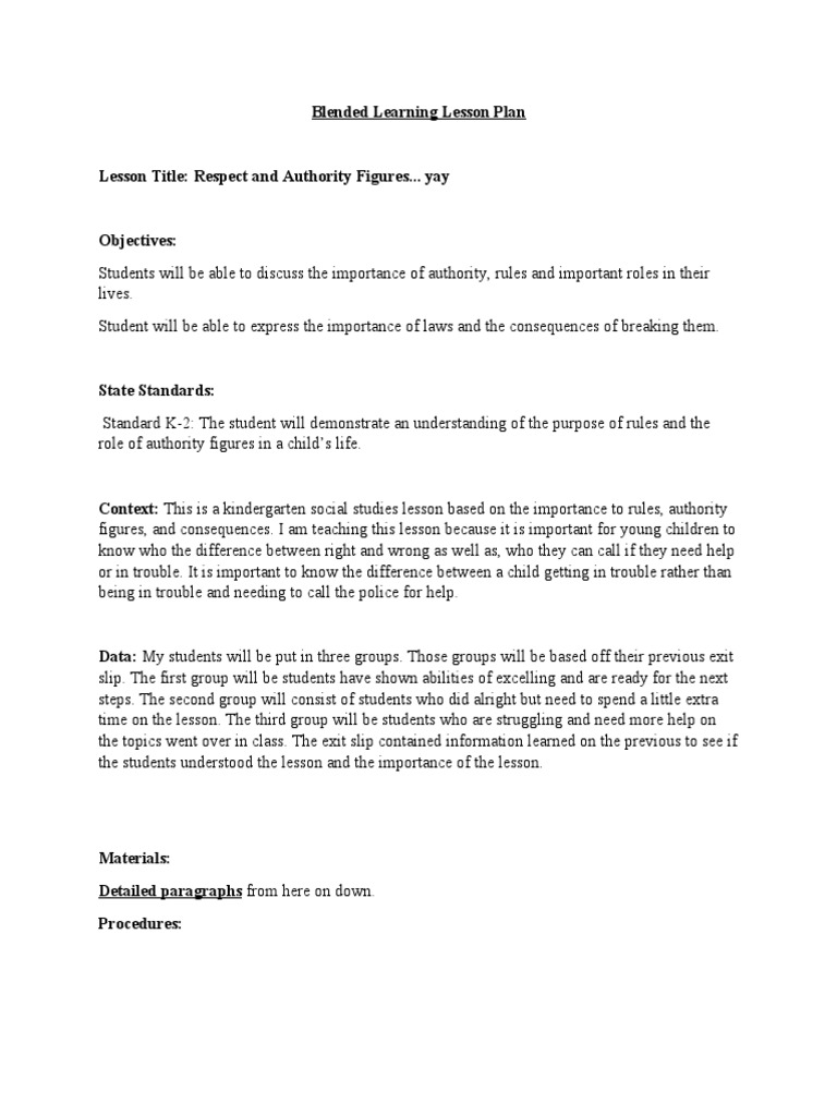 Blended Learning | PDF | Lesson Plan | Psychological Concepts