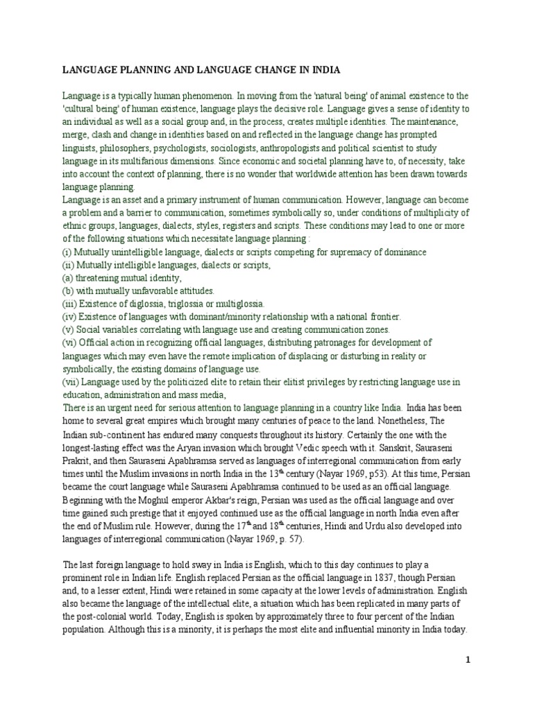 Language Planning and Language Change | PDF | Dialect | Linguistics