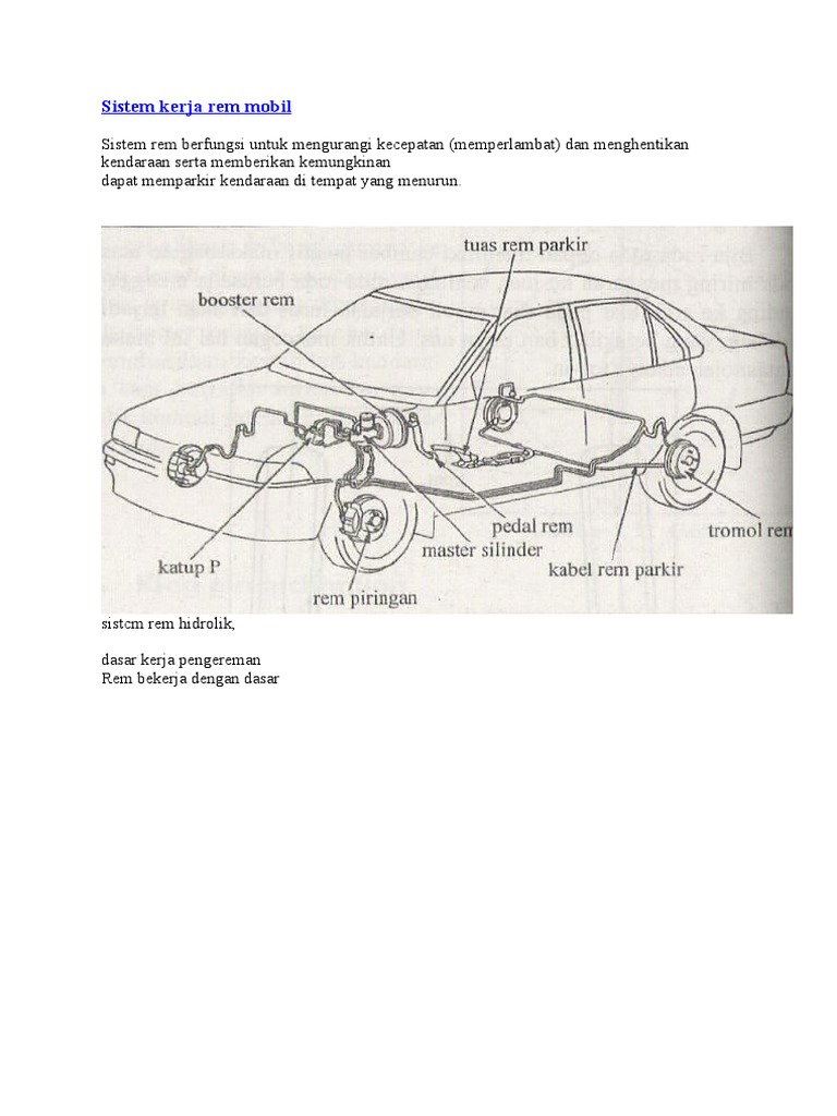 Sistem Kerja Rem Mobil | PDF