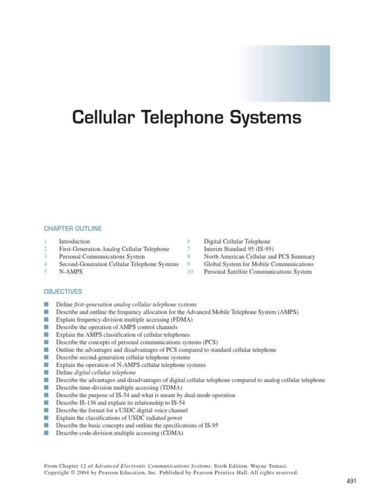 Cellular Telephone Systems | PDF | Cellular Network | Duplex ...