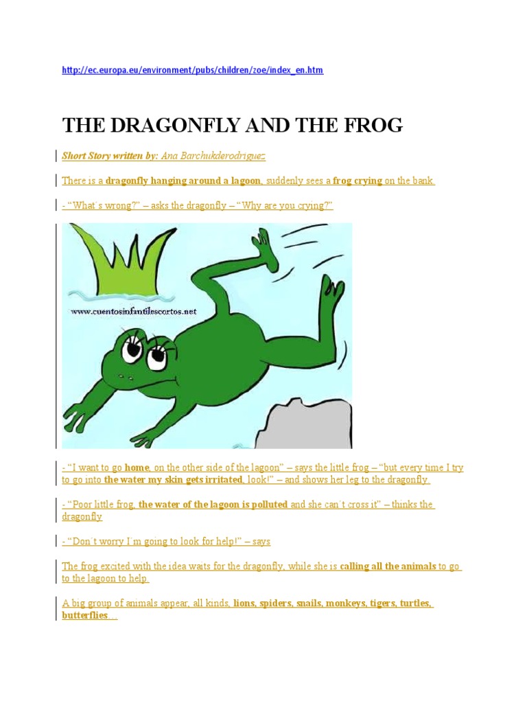 The Dragonfly and The Frog: Short Story Written By: Ana ...